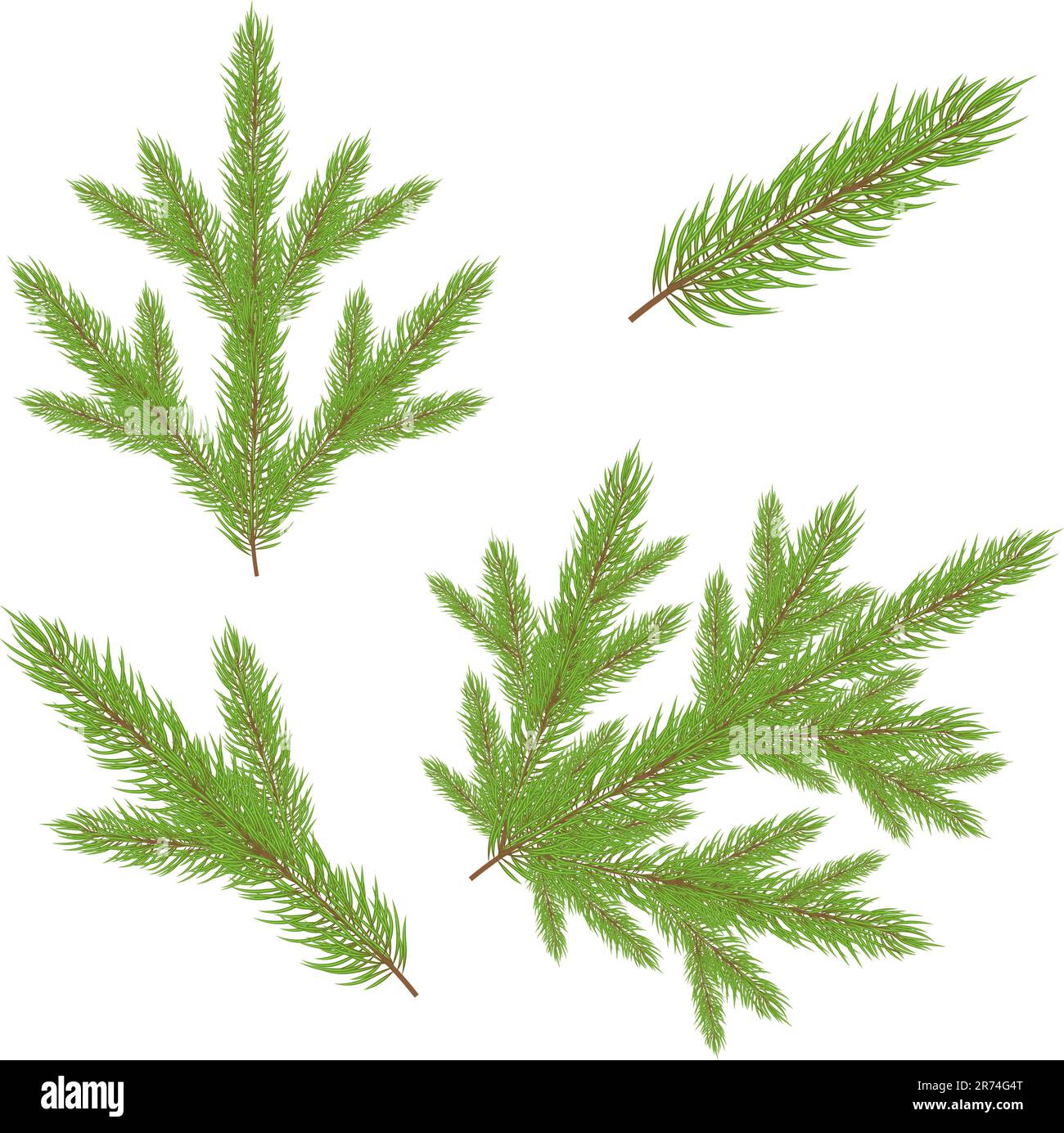 Christmas green Fur-tree with decoration. Vector illustration Stock ...