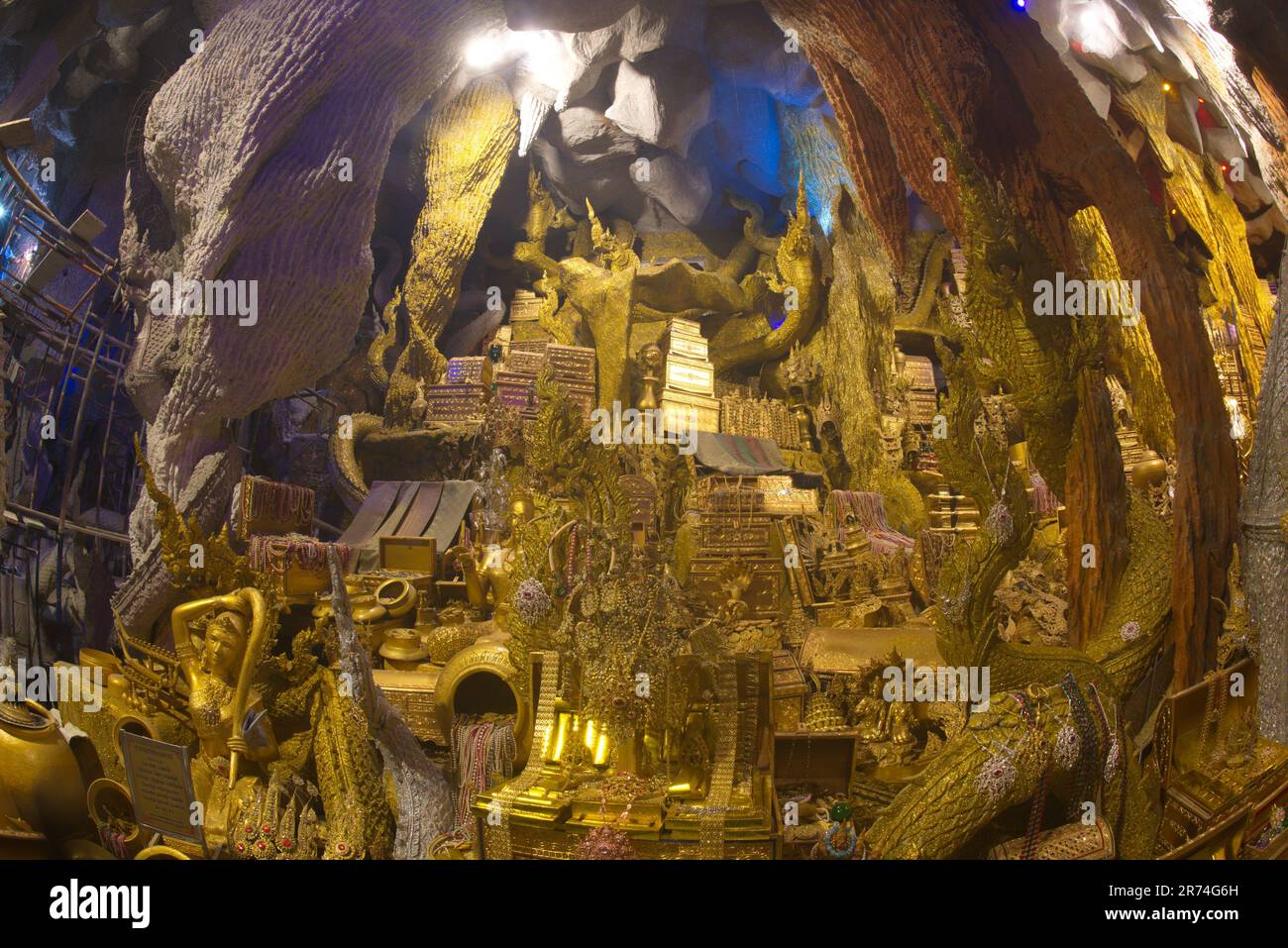 A replica of the treasure inside the Naga cave tunnel. Let tourists pay ...