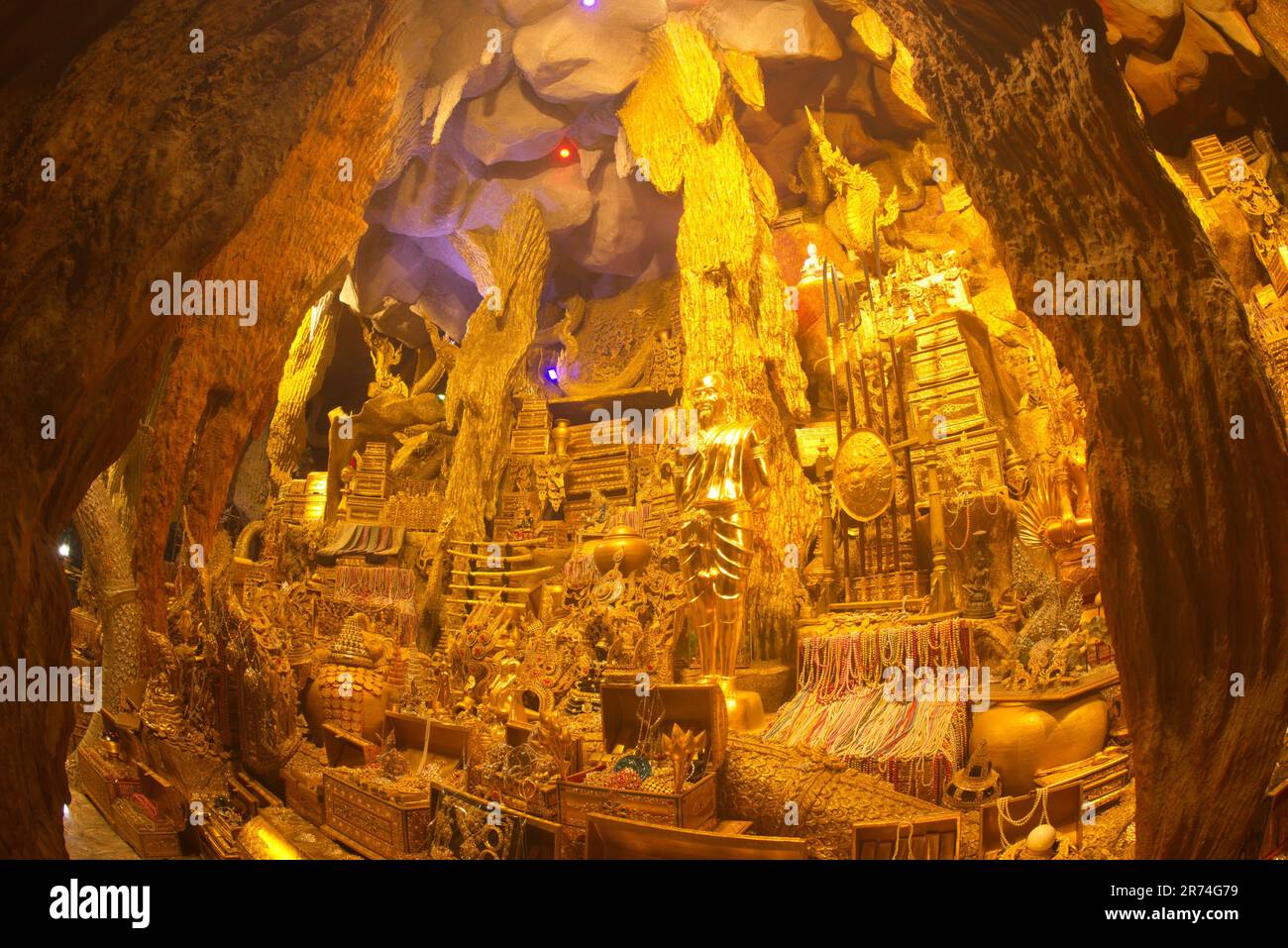 A replica of the treasure inside the Naga cave tunnel. Let tourists pay ...