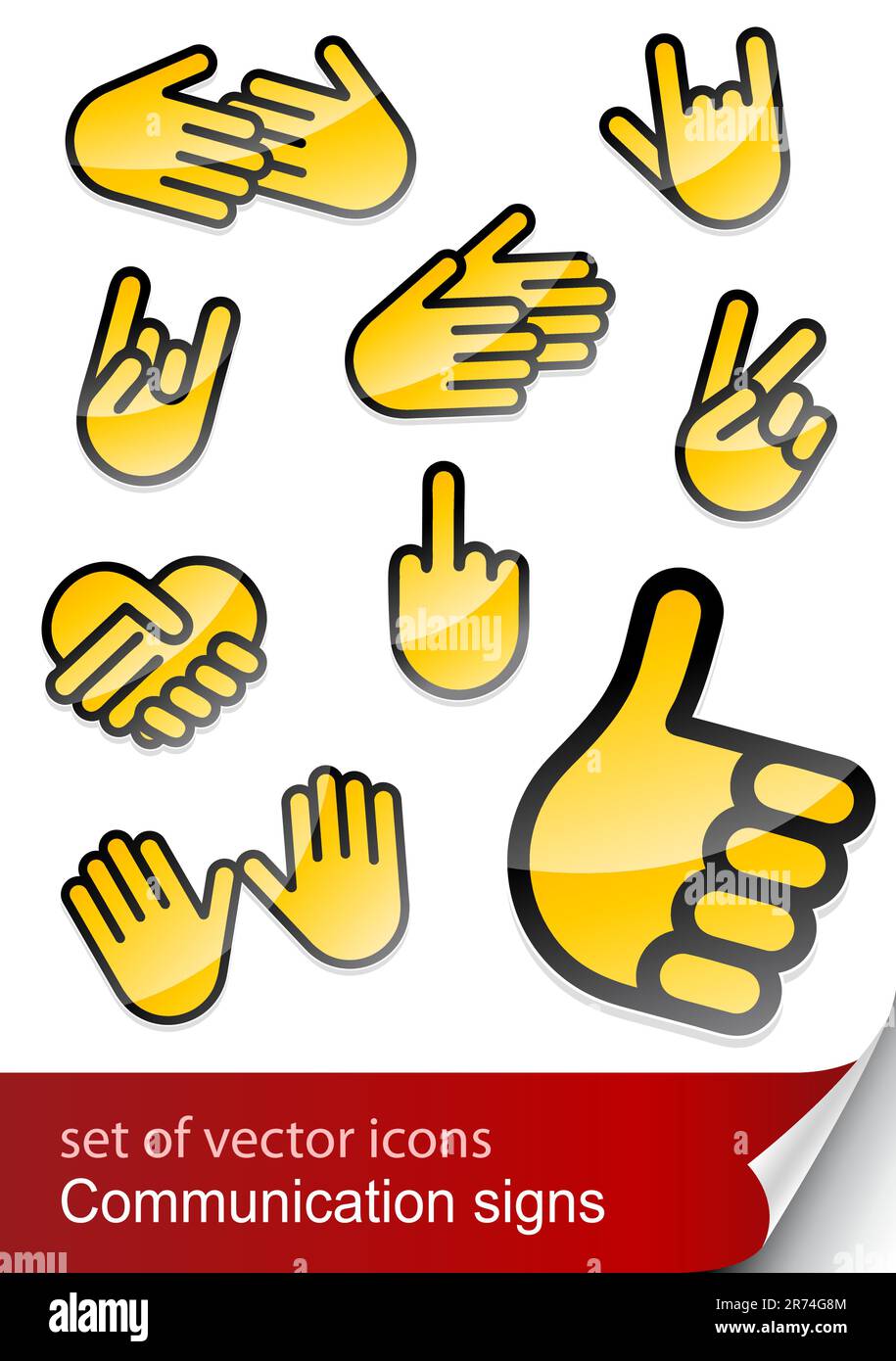 gesticulate hand for communication vector illustration isolated on ...
