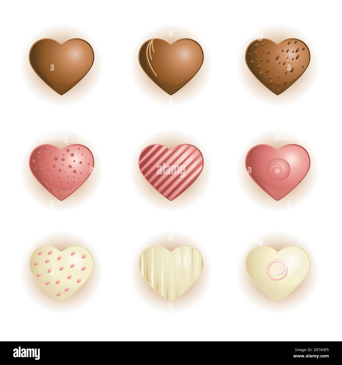 illustration of heart shape chocolate on white background Stock Vector ...