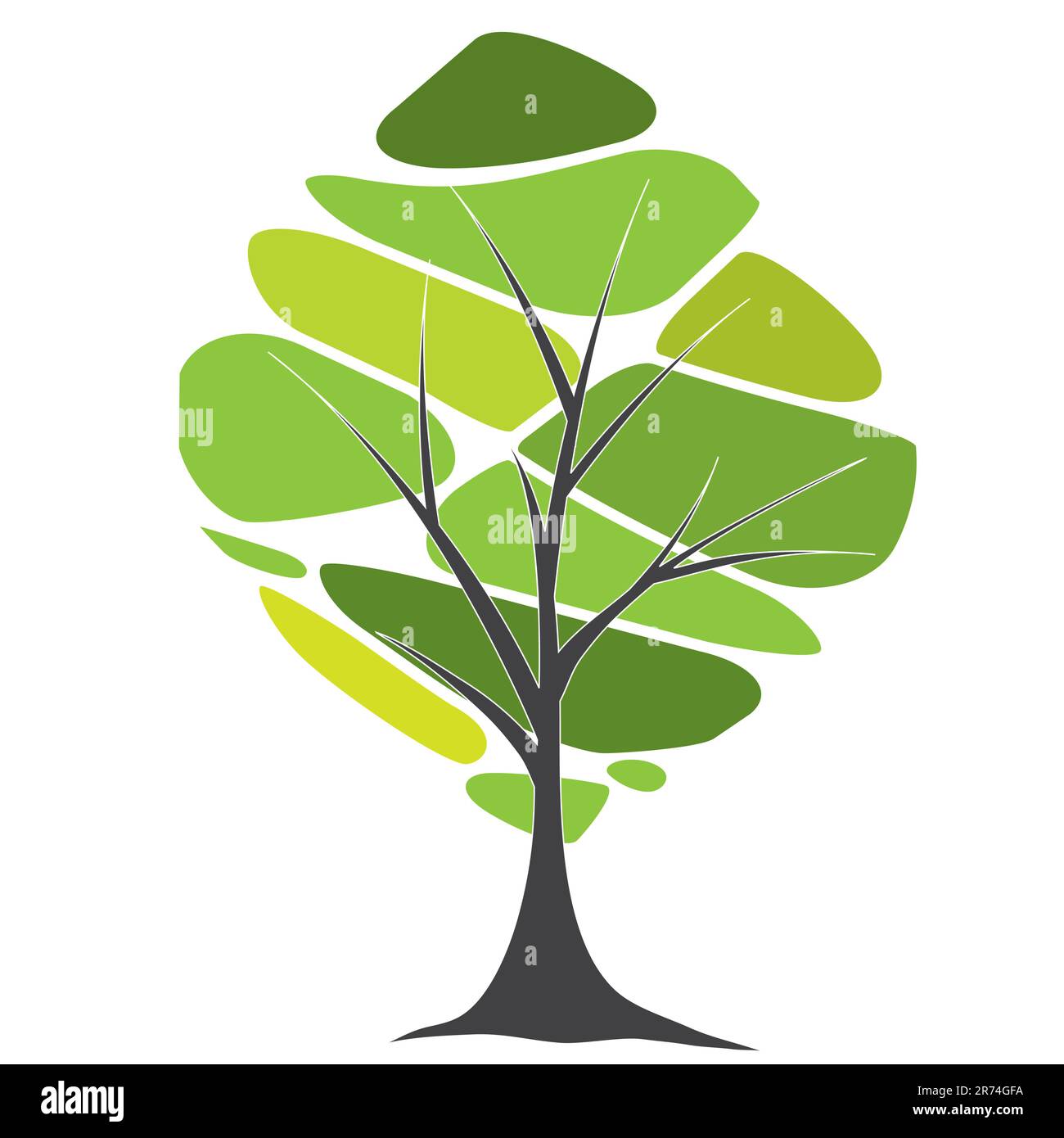 card design with stylized trees and text. vector illustration card ...