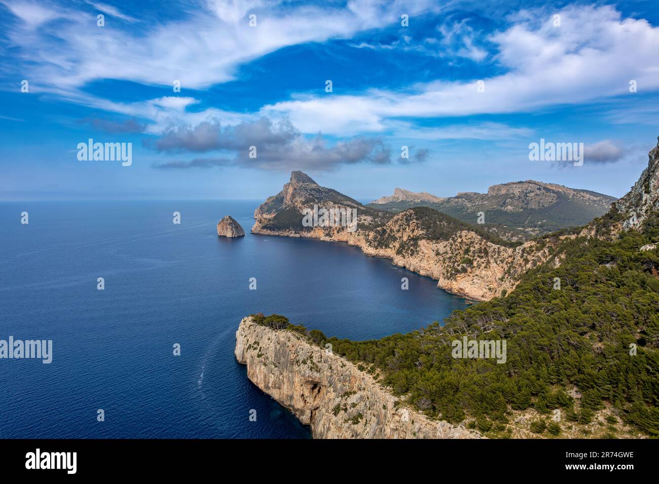 View from Mirador de Es Colomer, Peninsula de Formentor, Balearic ...
