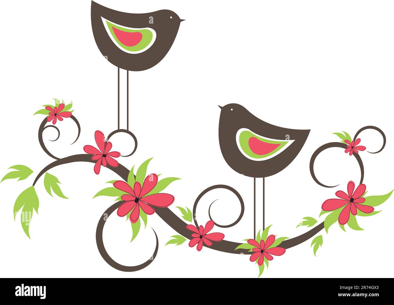 Two birds. vector illustration Stock Vector Image & Art - Alamy