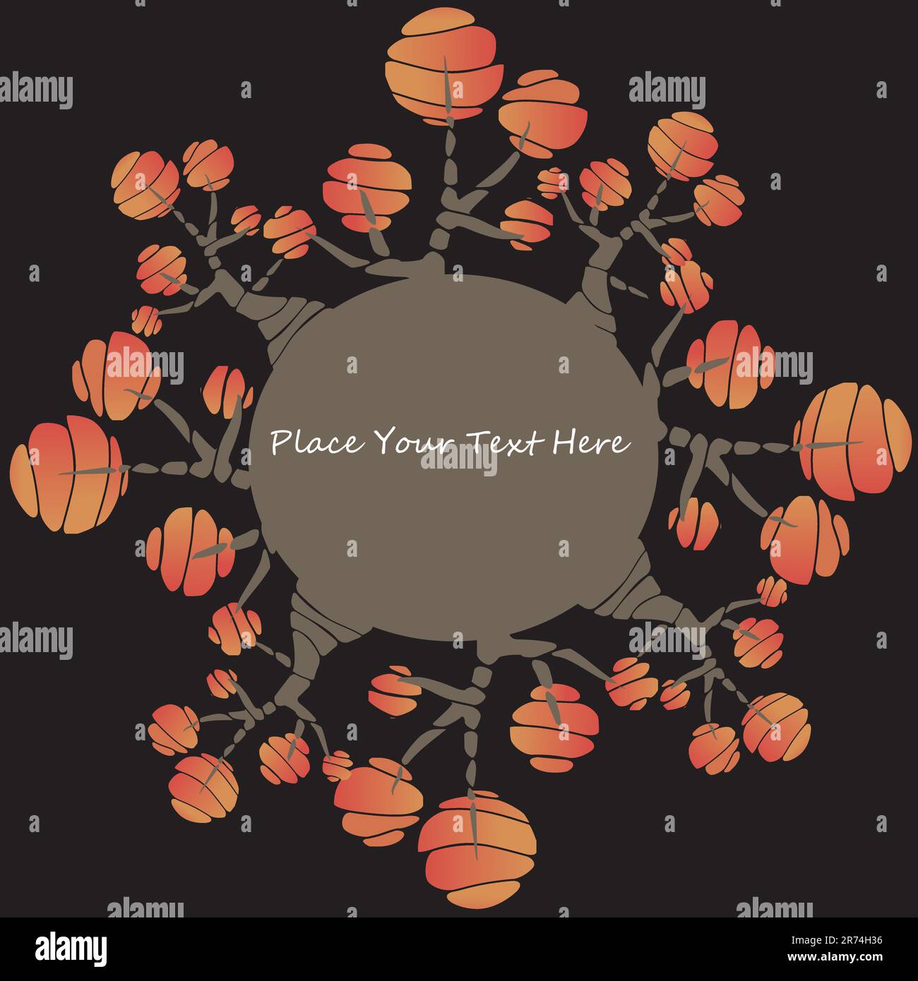 card design with stylized trees and text. vector illustration card ...