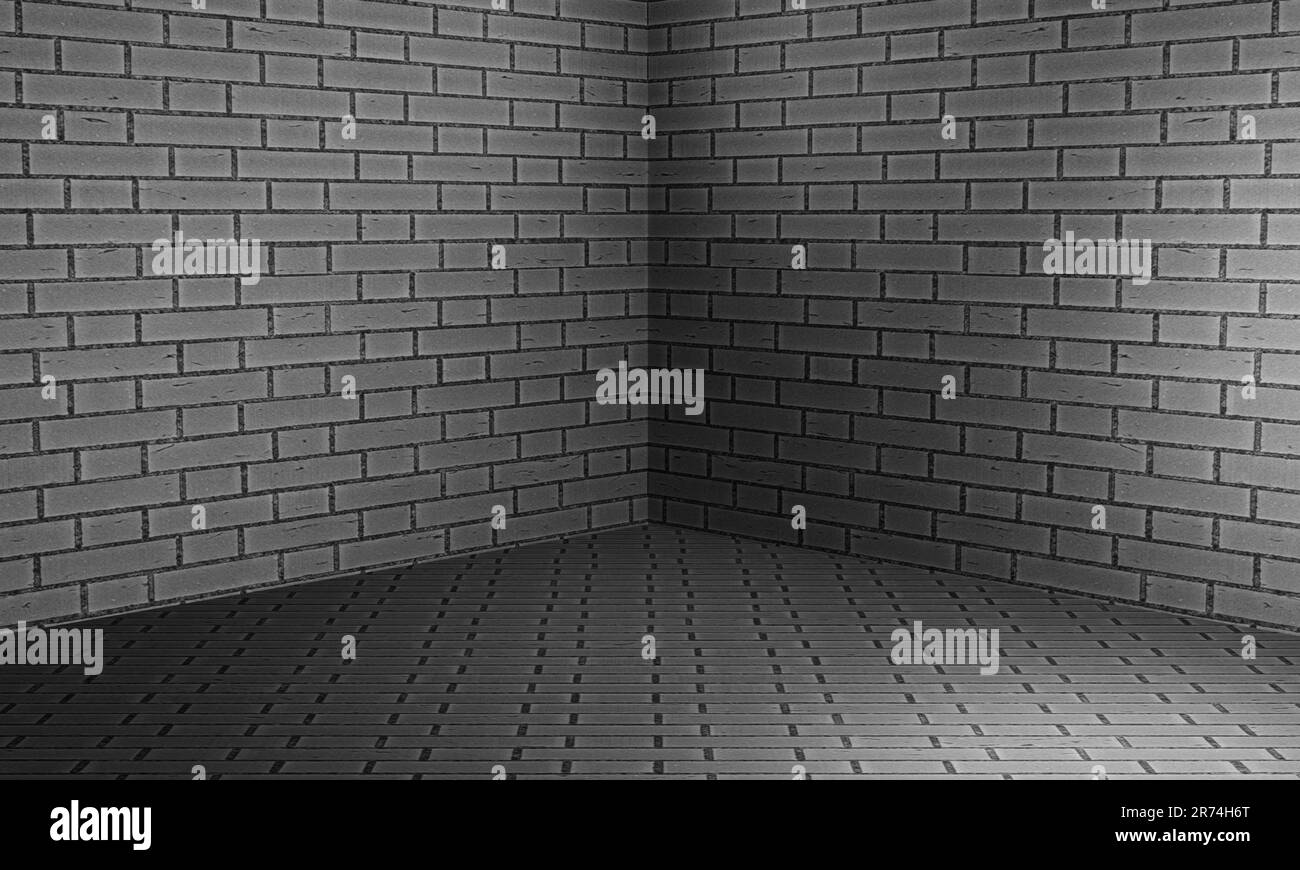 brick Concrete corner 3d wall room texture background Stock Photo - Alamy