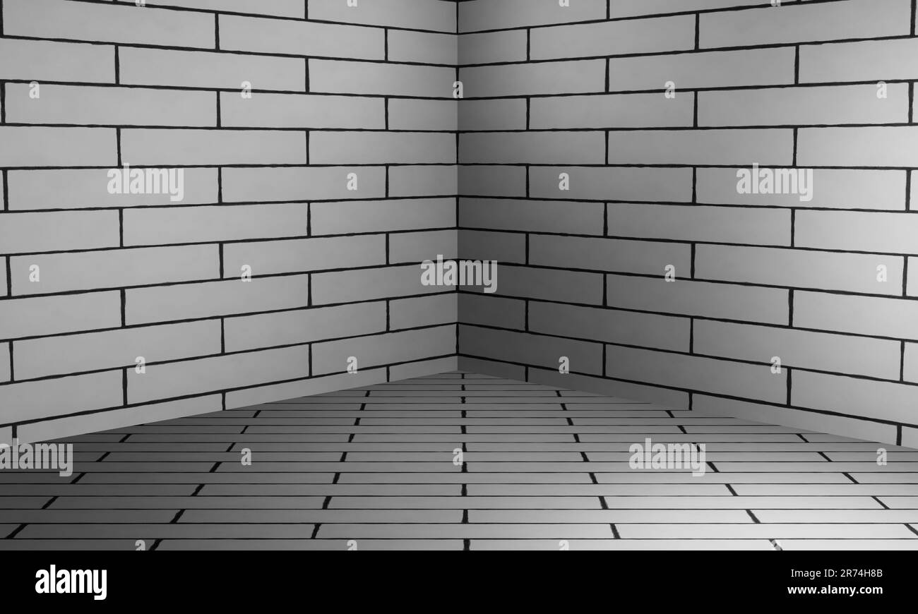 brick Concrete corner 3d wall room texture background Stock Photo - Alamy