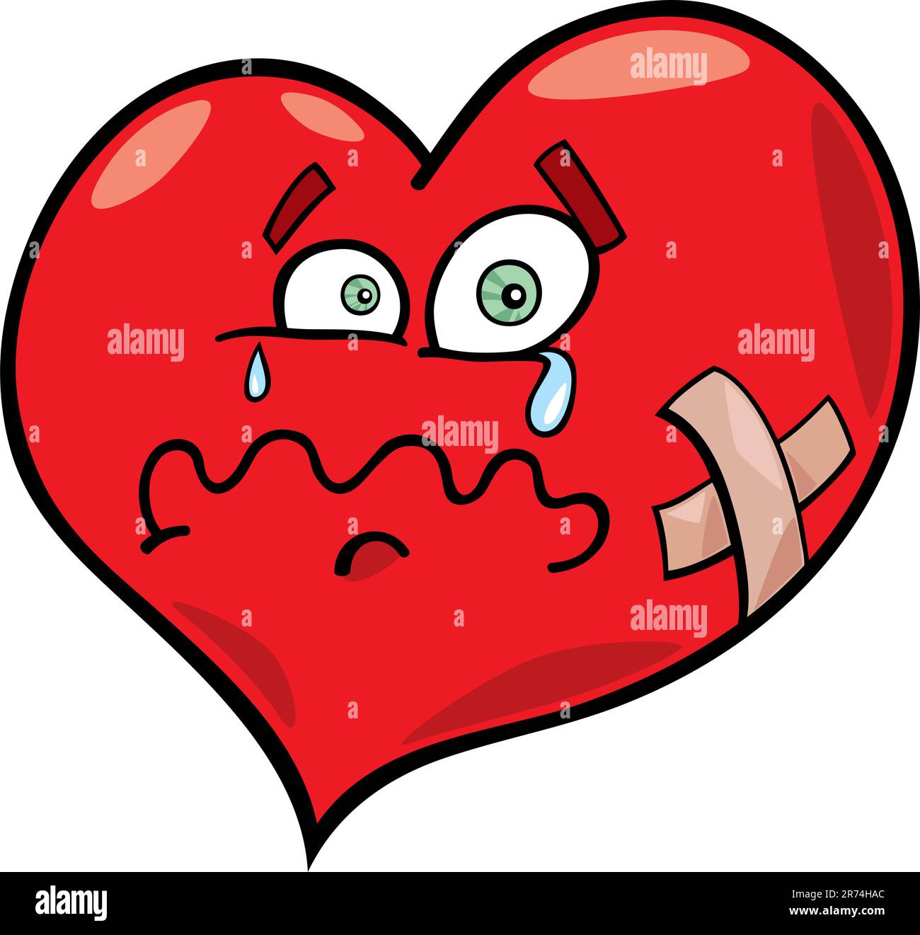 cartoon illustration of broken heart Stock Vector Image & Art - Alamy