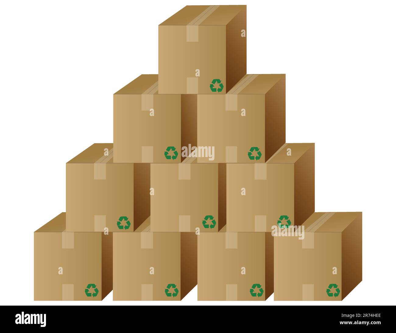 Set of cardboard boxes isolated over white. Vector file available Stock ...