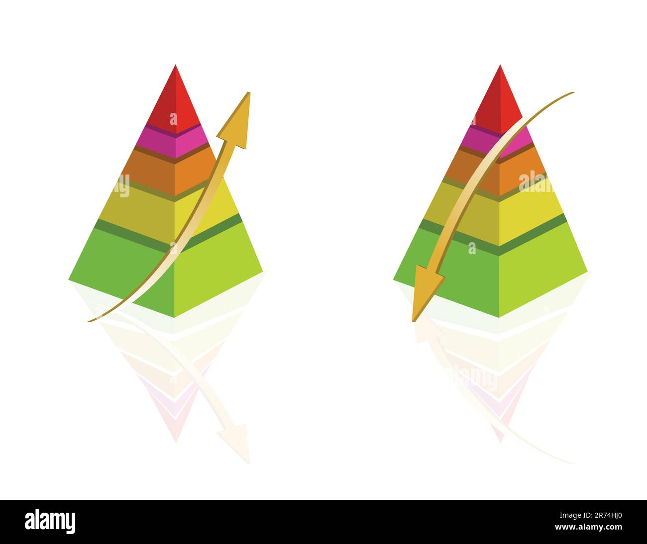Pyramid Colorful graph templates isolated over a white background Stock ...