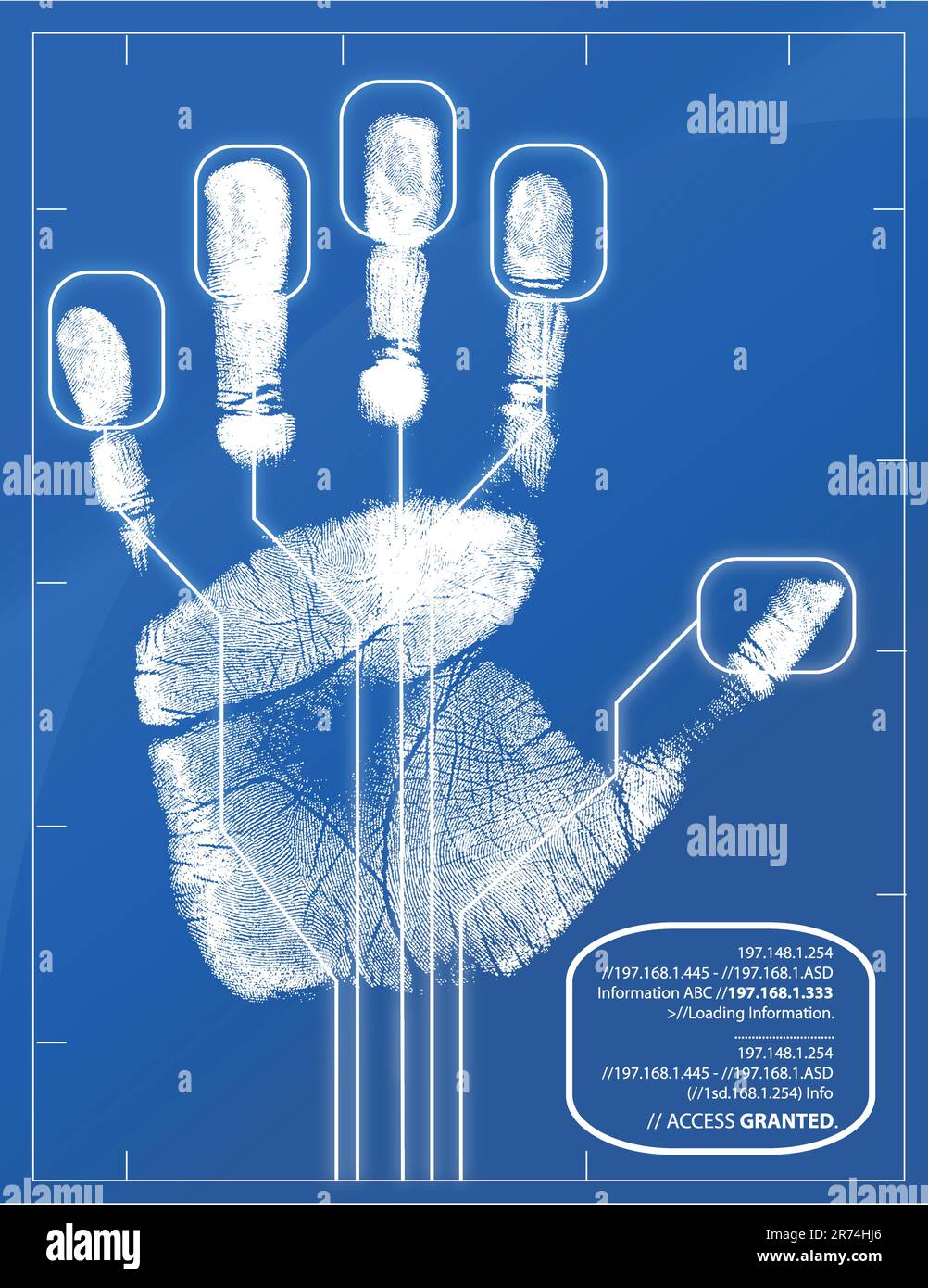 Hand being scanned before access is granted Vector file also available ... Hand being scanned before access is granted Vector file also available ...
