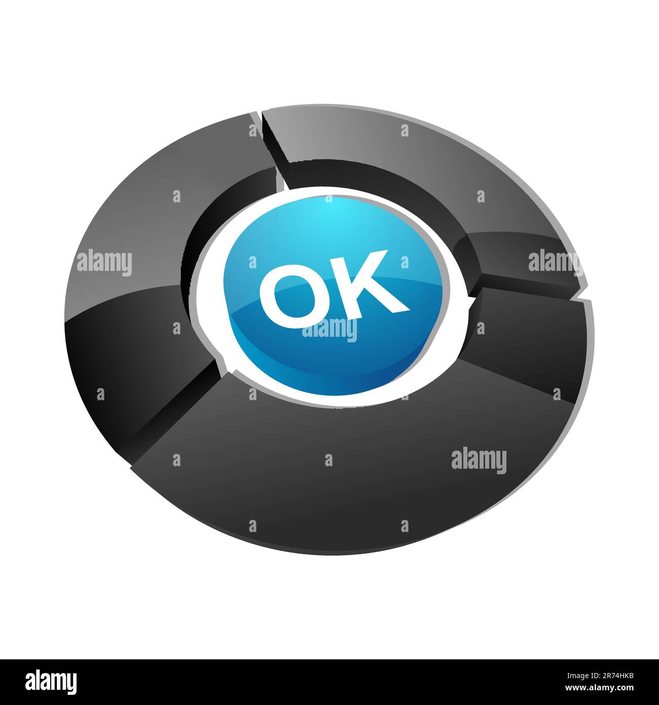 illustration of ok button on white background Stock Vector Image & Art - Alamy