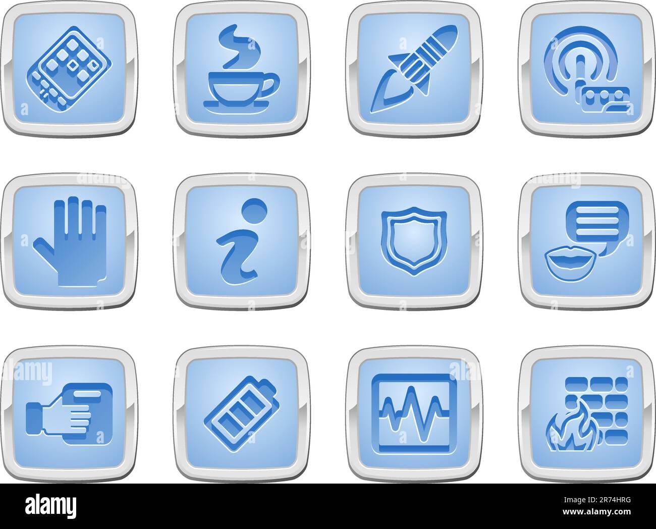 illustration of a set of internet computer application icons Stock ...