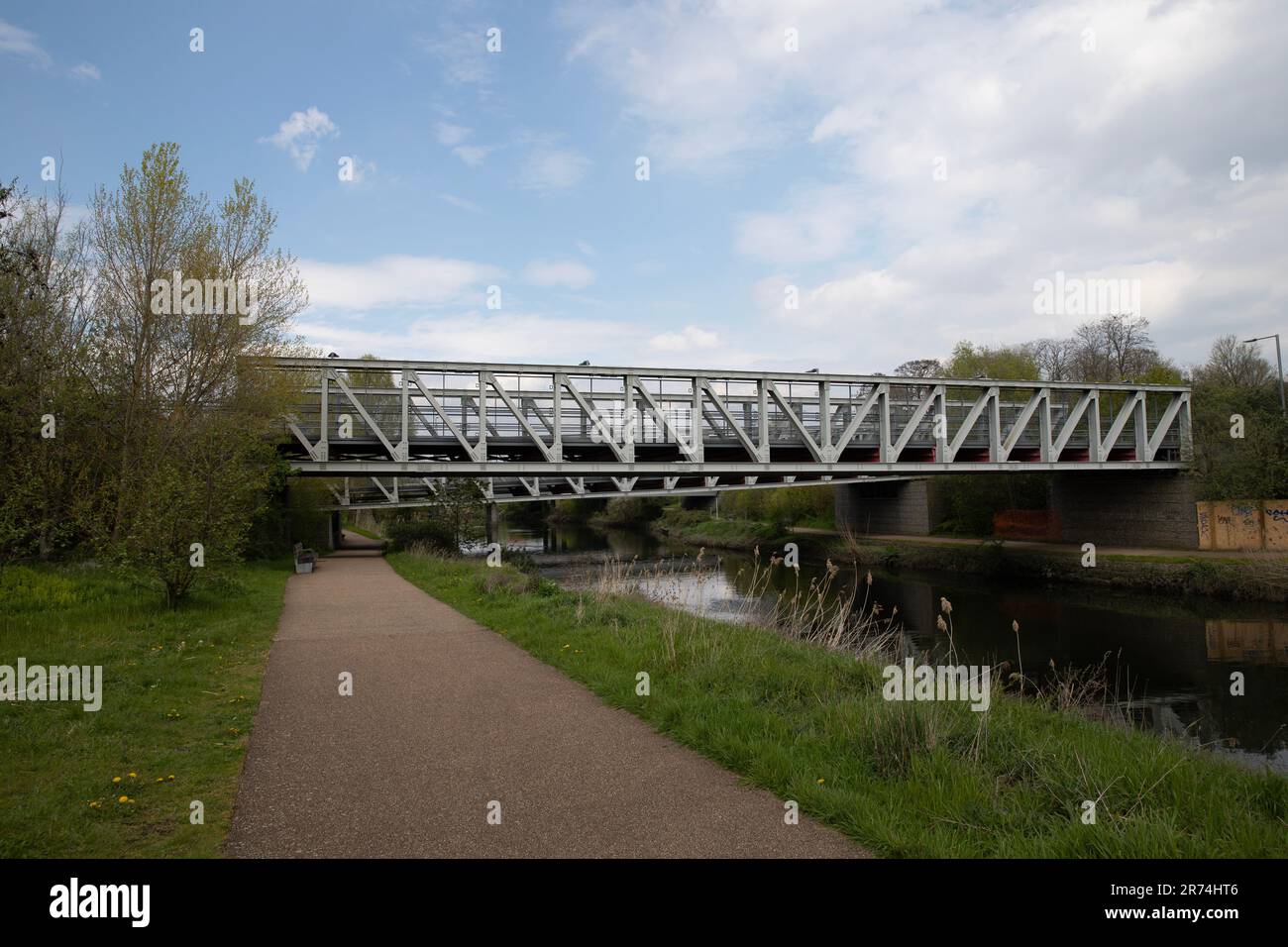A bridge over the River Lea, forming part of the road track near the ...