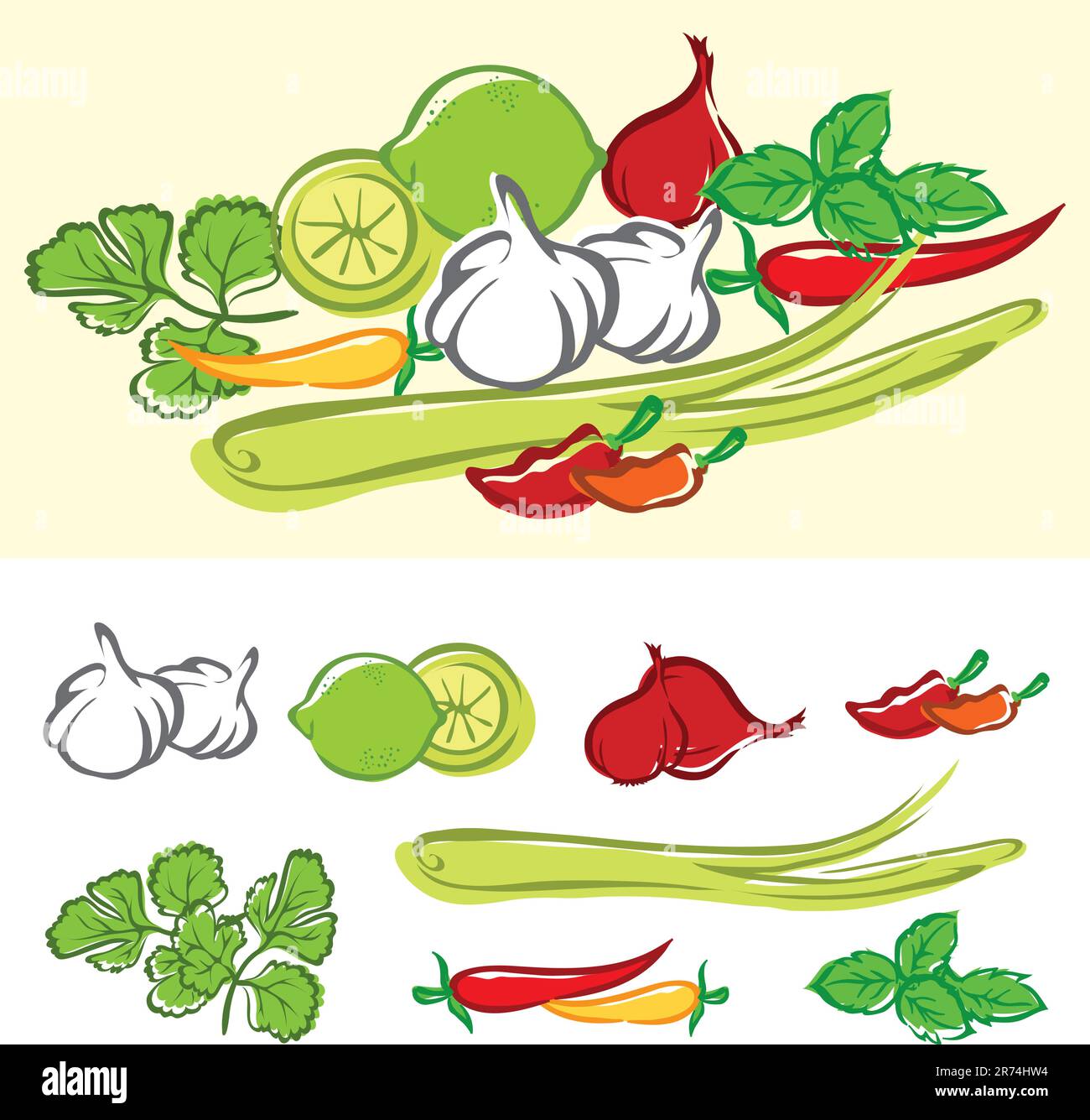 Fresh mediterranean ingredients italian Stock Vector Images - Alamy