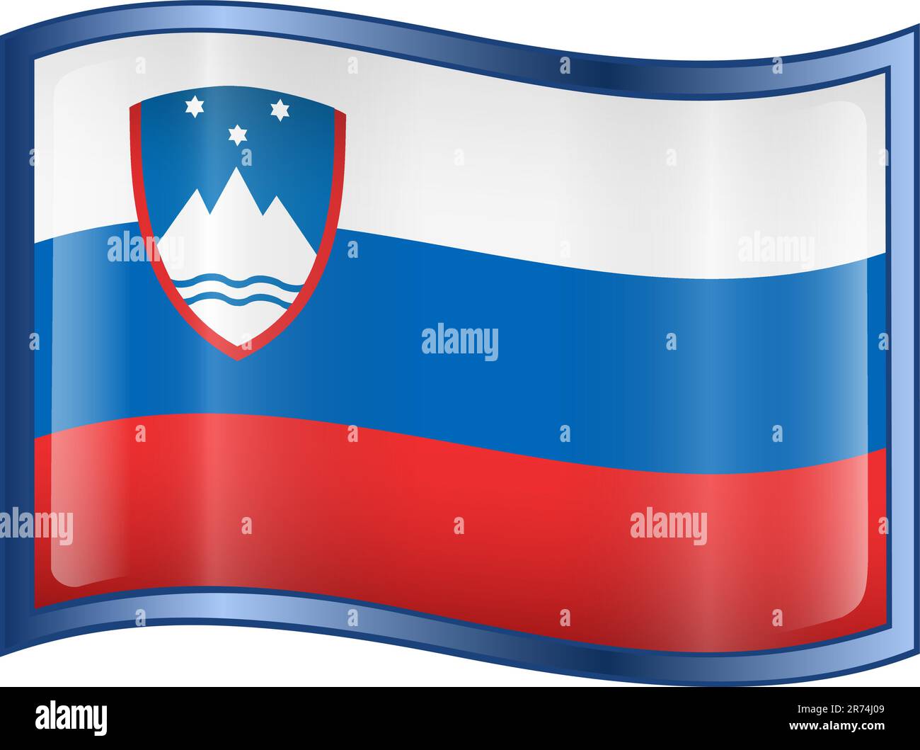 Slovenia flag on white Stock Vector Images - Alamy