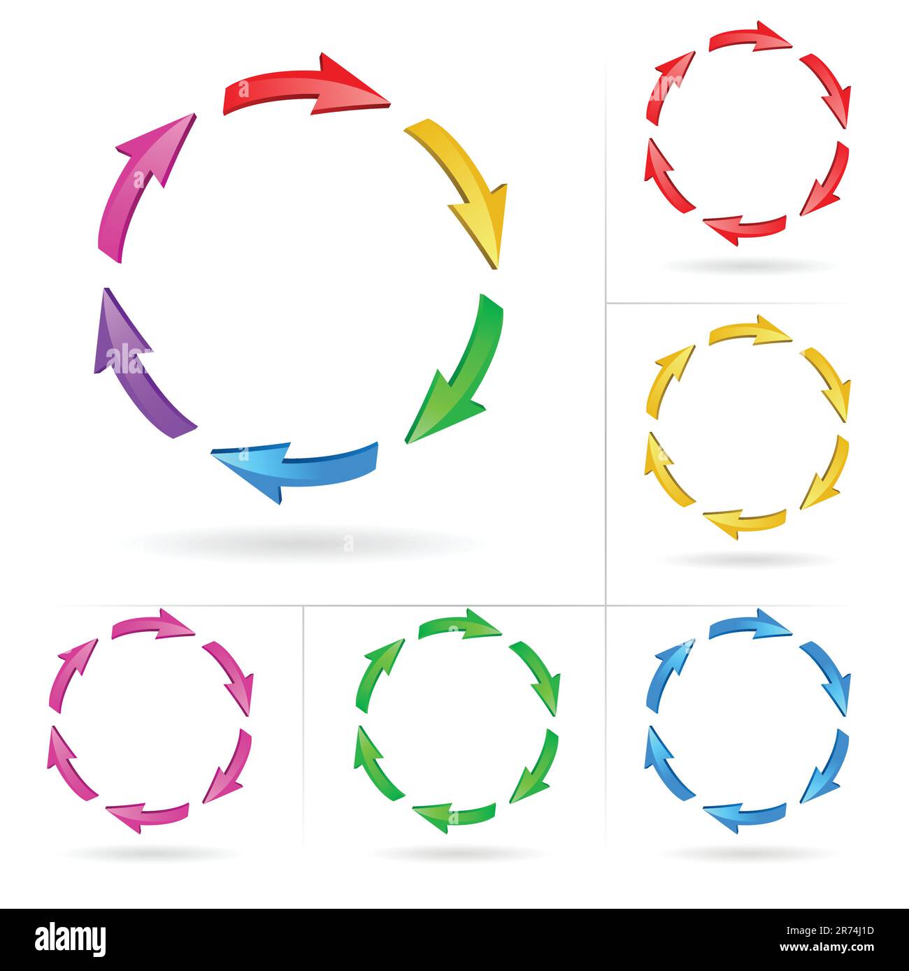 3D arrow color sketchy design elements set vector illustration #6 Stock ...