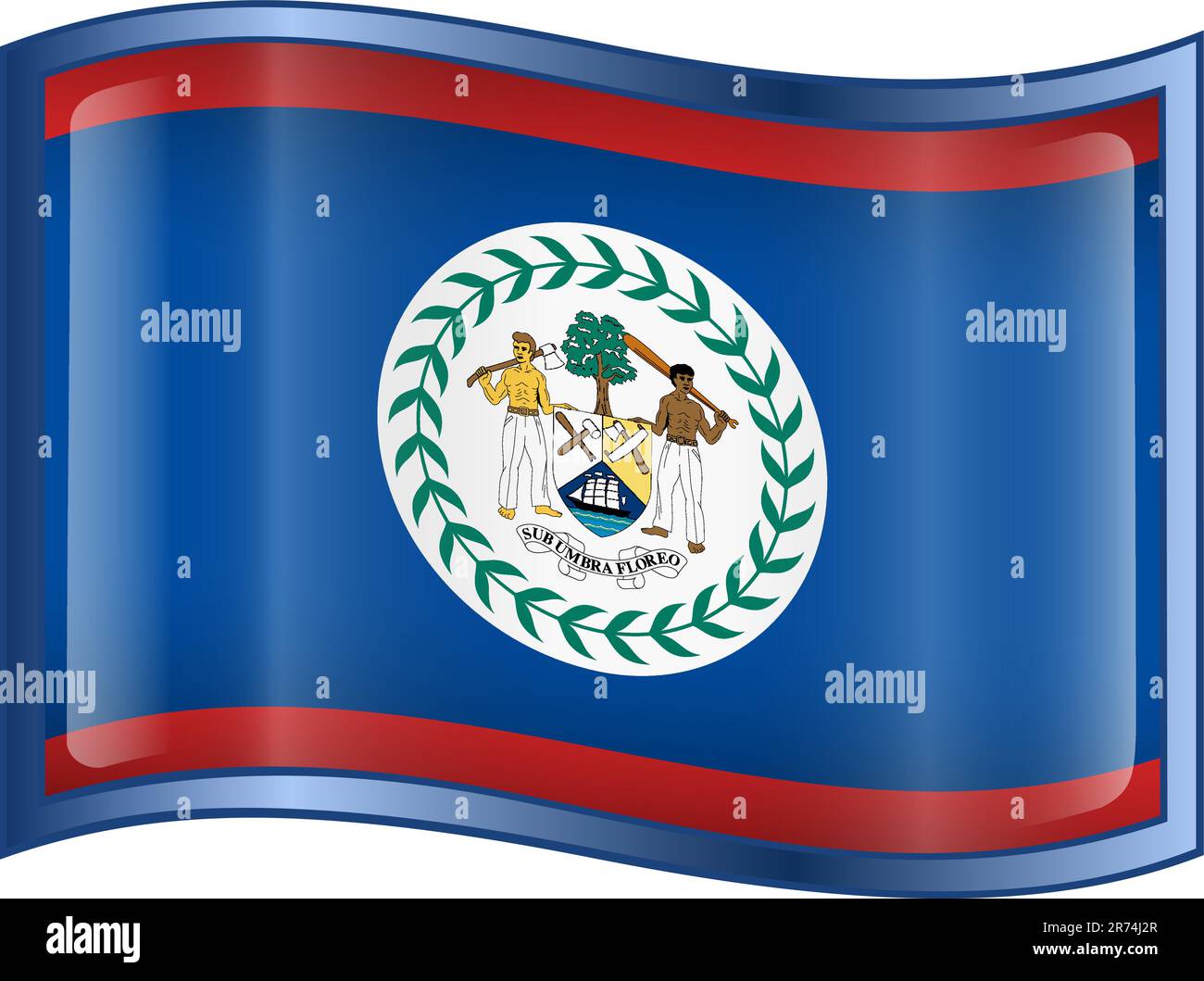 Belize Flag Icon, isolated on white background Stock Vector Image & Art ...