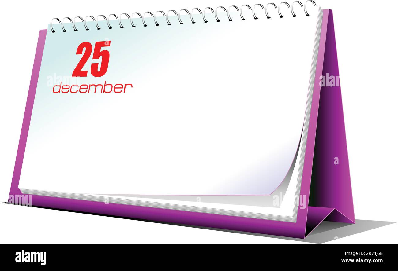 Vector illustration of desk calendar. 25 december. Christmas Stock ...