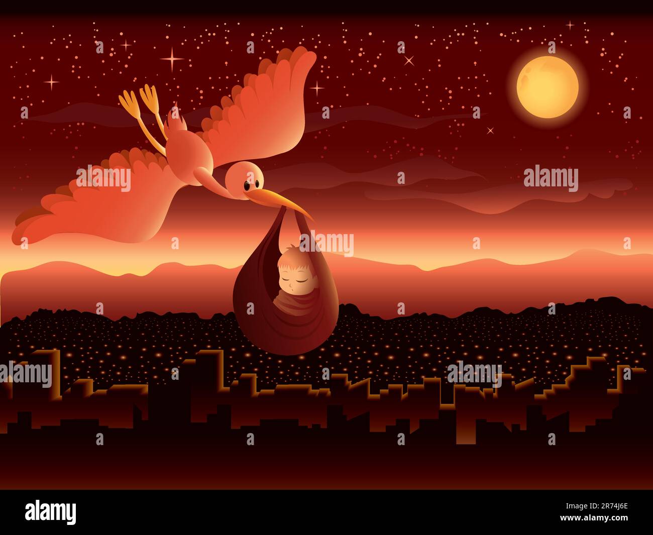 Beautiful evening night view Stock Vector Images - Alamy