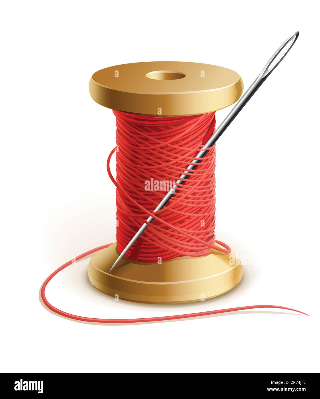 reel with thread and needle vector illustration isolated on white background Stock Vector Image ...