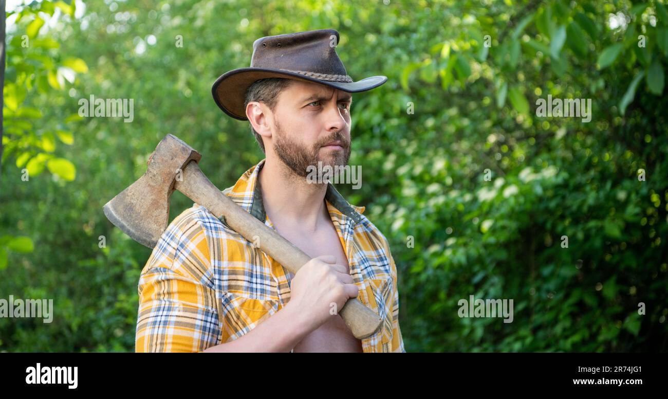photo of rancher with axe, banner. rancher with axe. rancher with axe ...