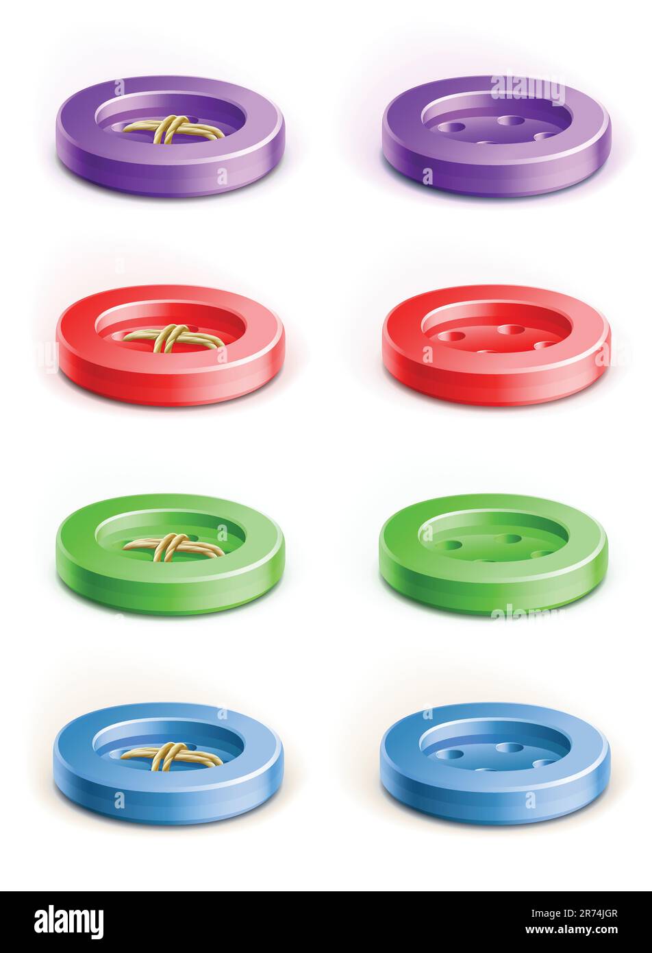 set of coloured button vector illustration isolated on white background ...