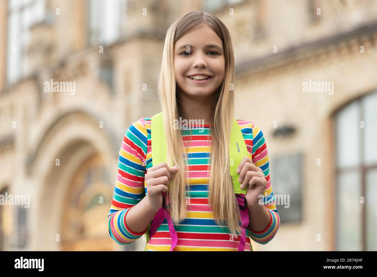 teenage school girl. teenage school girl with backpack. teenage school ...