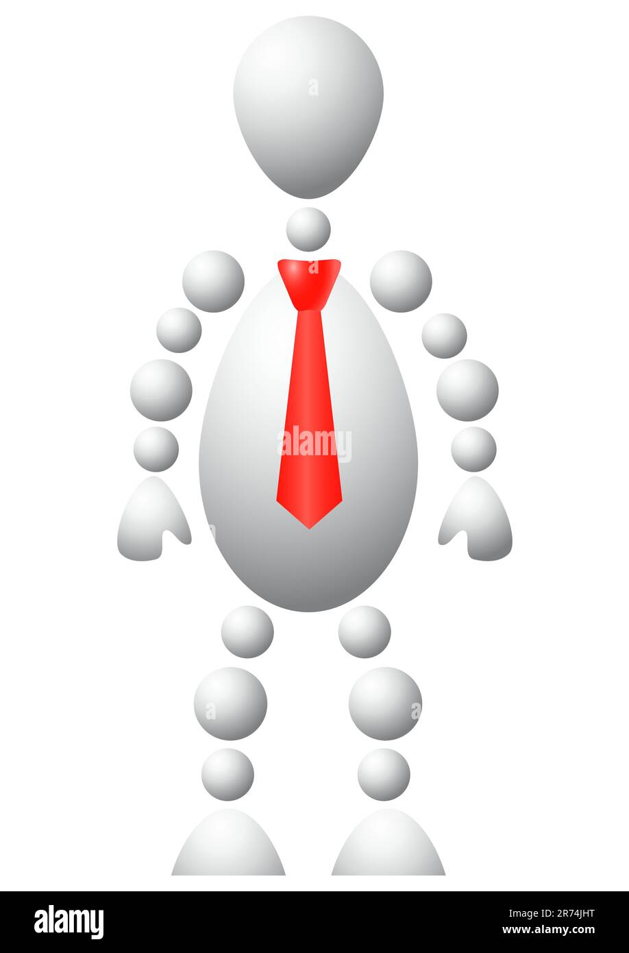 Man in red tie. Abstract 3d-human series from balls. Variant of white ...