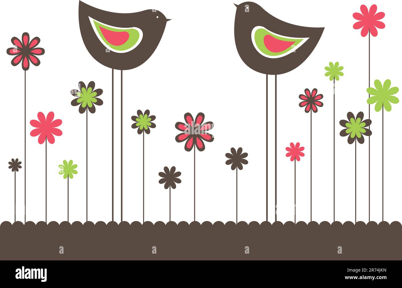 Two birds. vector illustration Stock Vector Image & Art - Alamy