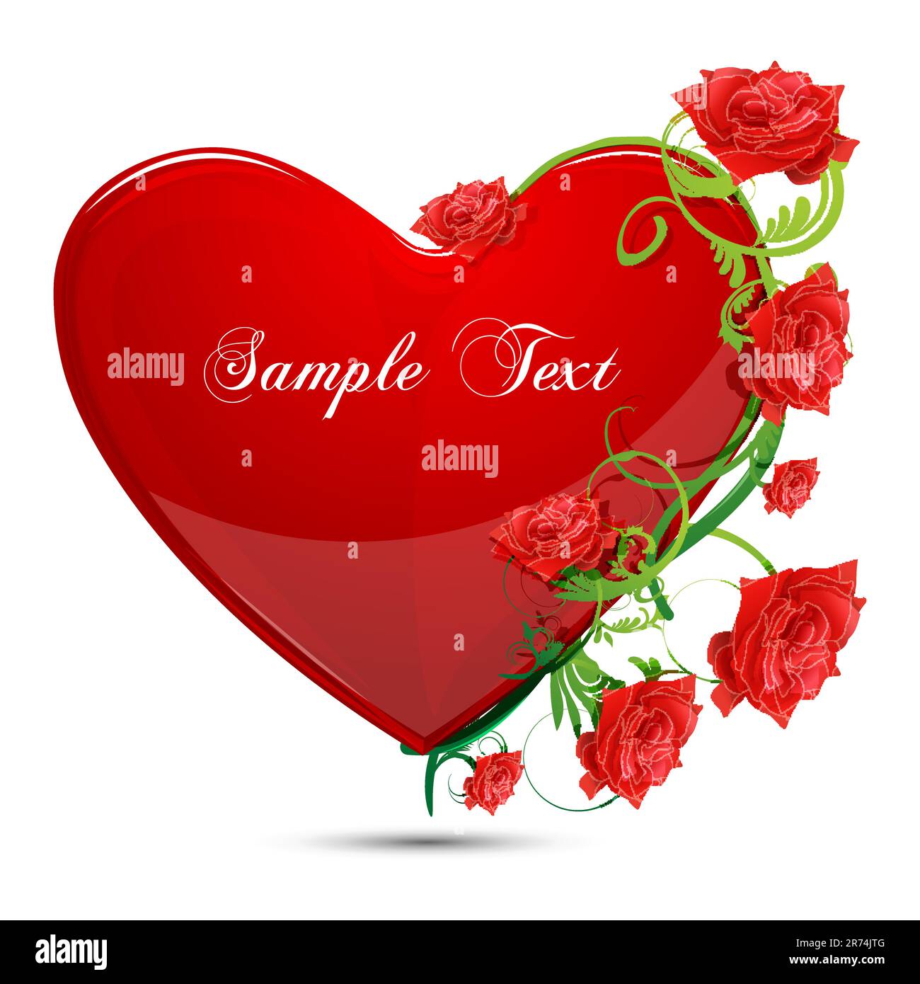 illustration of abstract valentine card on white background Stock ...