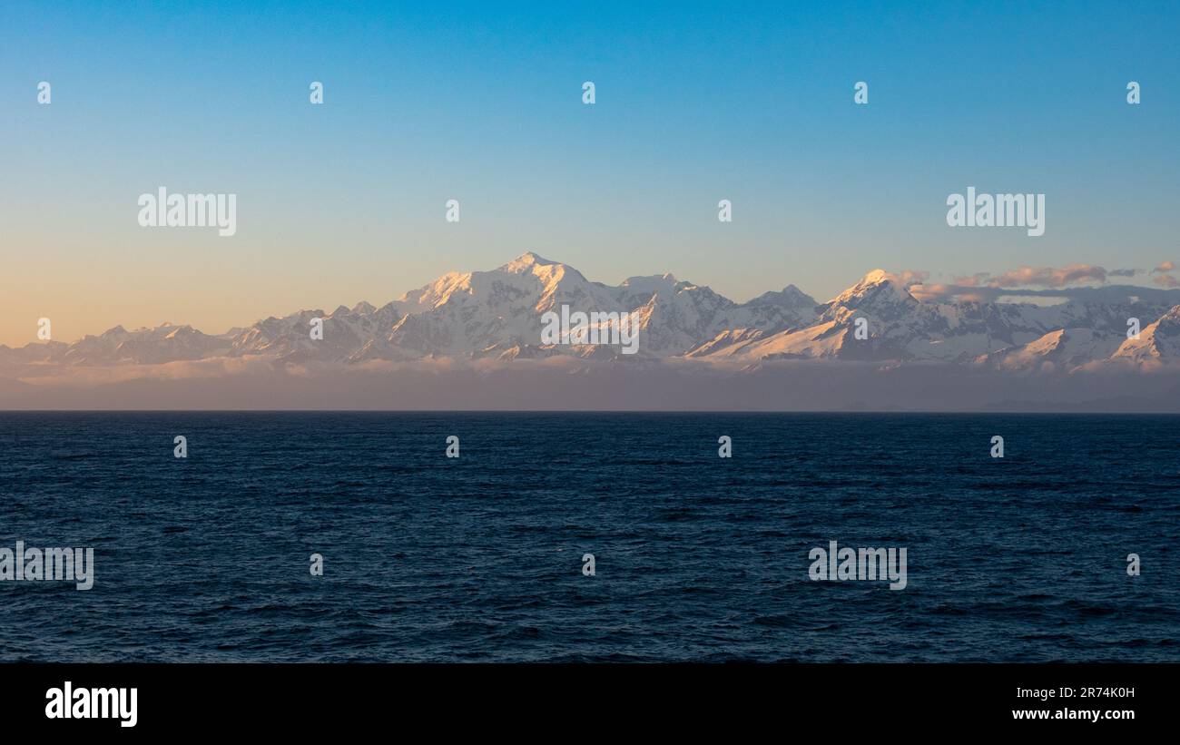 scenic mountainscape with horizon. beautiful natural mountainscape with ...
