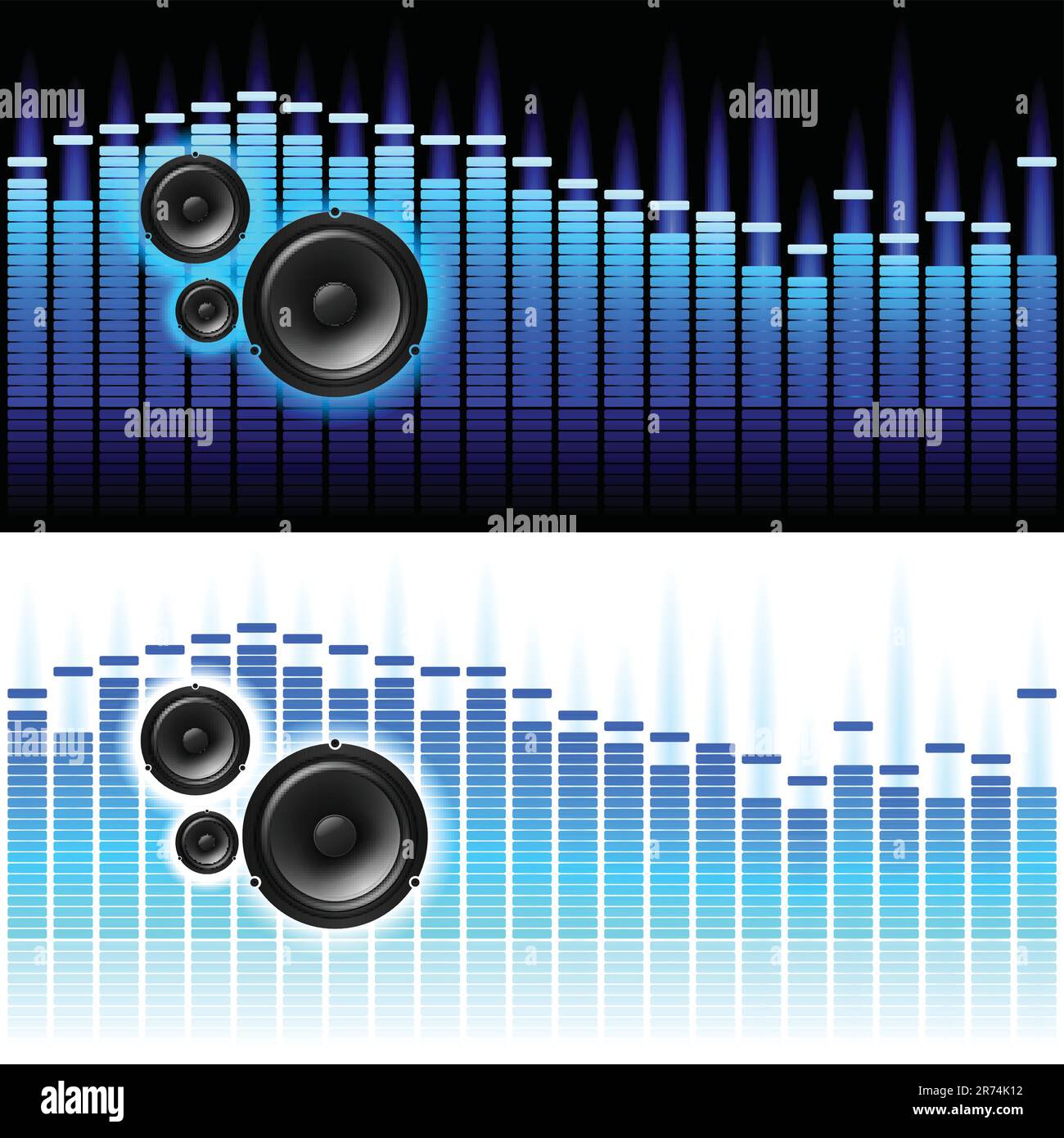 Sound Waves. Vector illustration on white and black background Stock ...