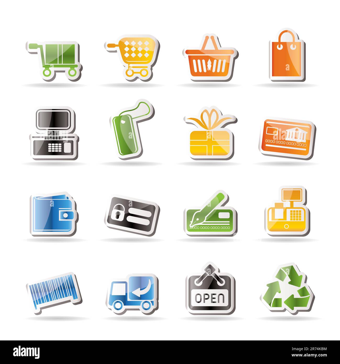 Simple Online Shop icons - Vector Icon Set Stock Vector Image & Art - Alamy