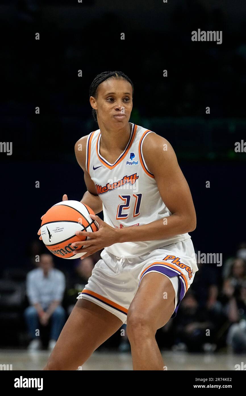 Phoenix Mercury forward Brianna Turner handles the ball during a WNBA ...