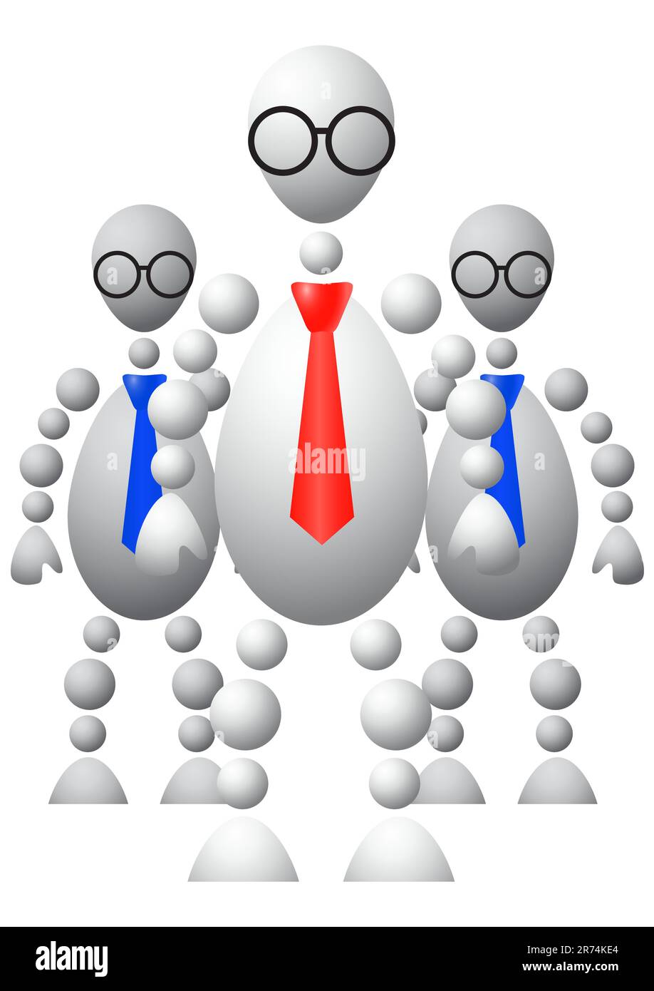 Group of three mans in ties and round glasses. Abstract 3d-human series ...