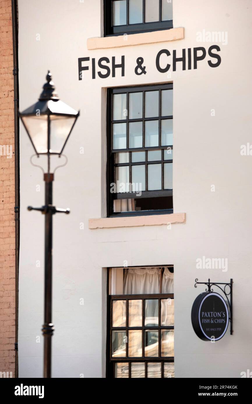 Fish and Chip shop on Market Place,Hexham, Northumberland Stock Photo ...