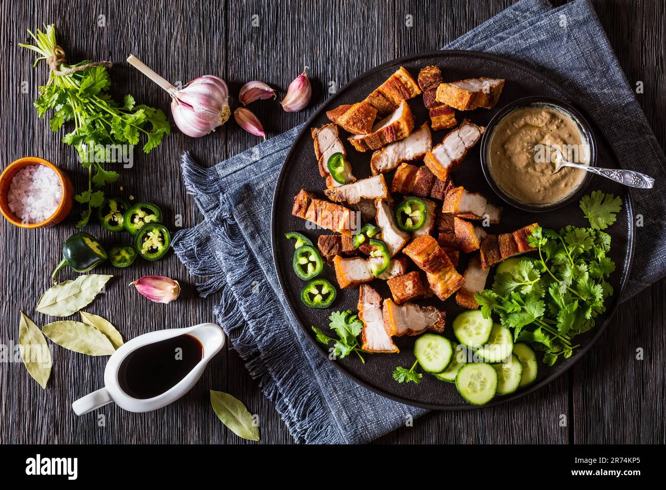 Lechon Kawali, filipino crispy fried pork belly with liver sauce ...