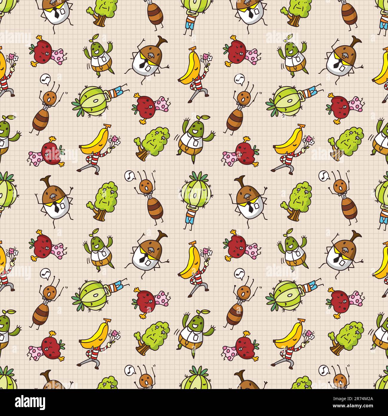 cute cartoon seamless pattern,vector illustration Stock Vector Image ...