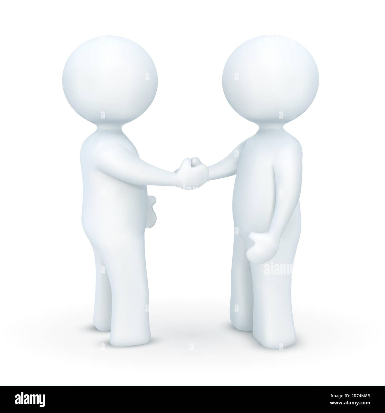 illustration of 3d character hand shaking on an isolated white ...