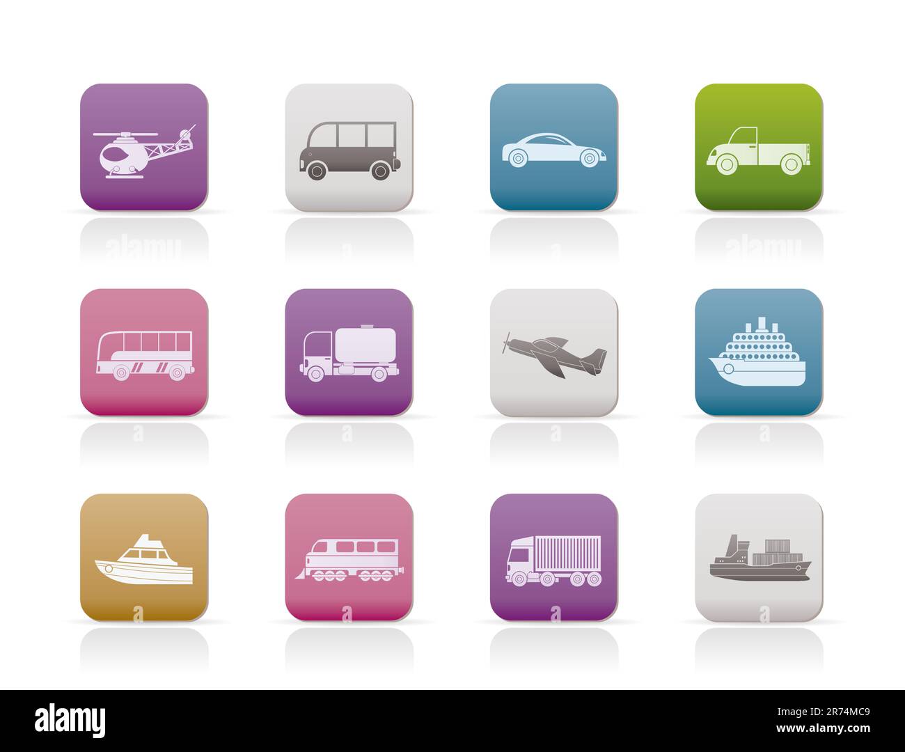 Travel and transportation icons - vector icon set Stock Vector Image ...