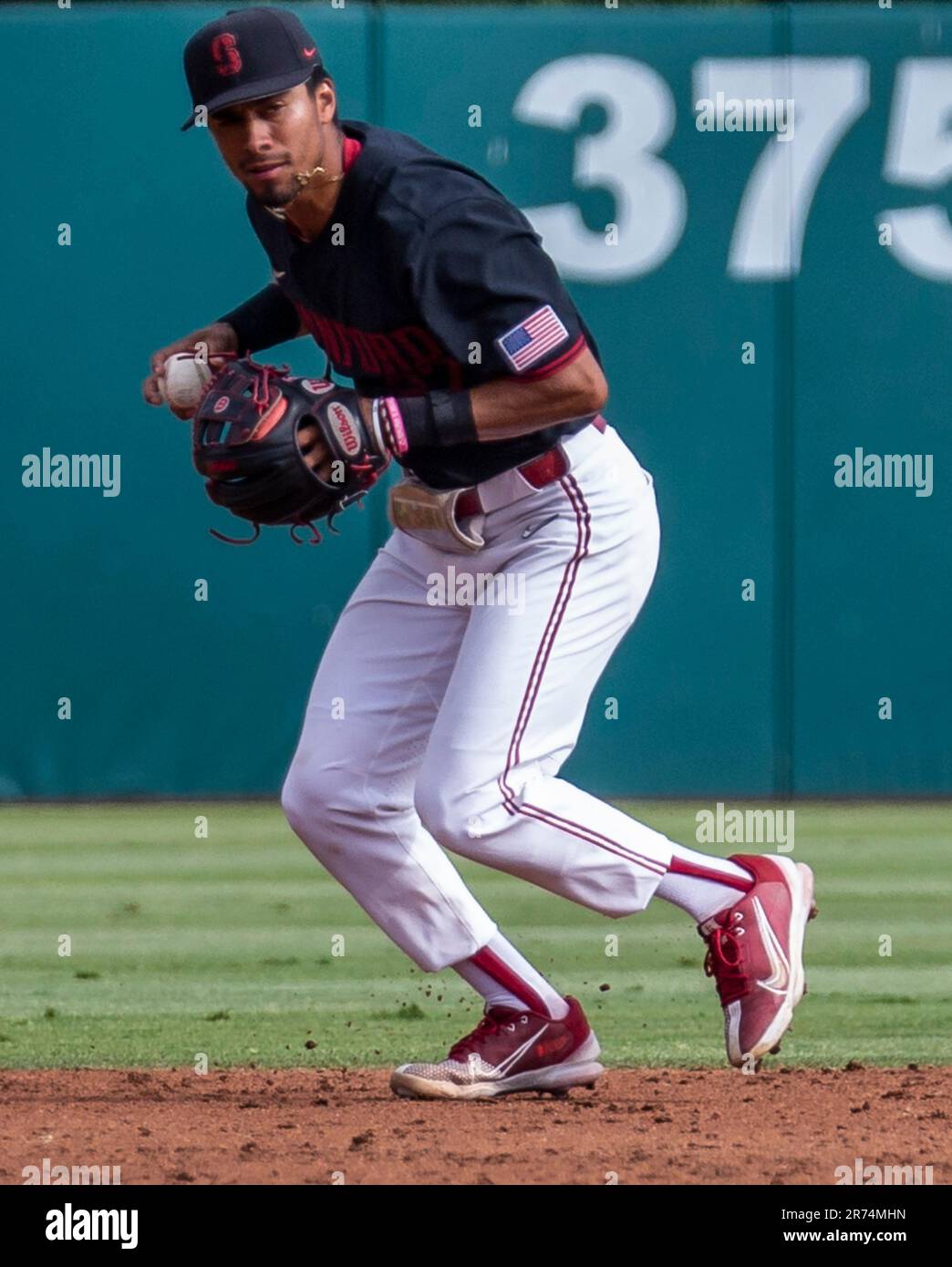 June 12 2023 Palo Alto CA U.S.A. Stanford infielder Temo Becerra (27 ...
