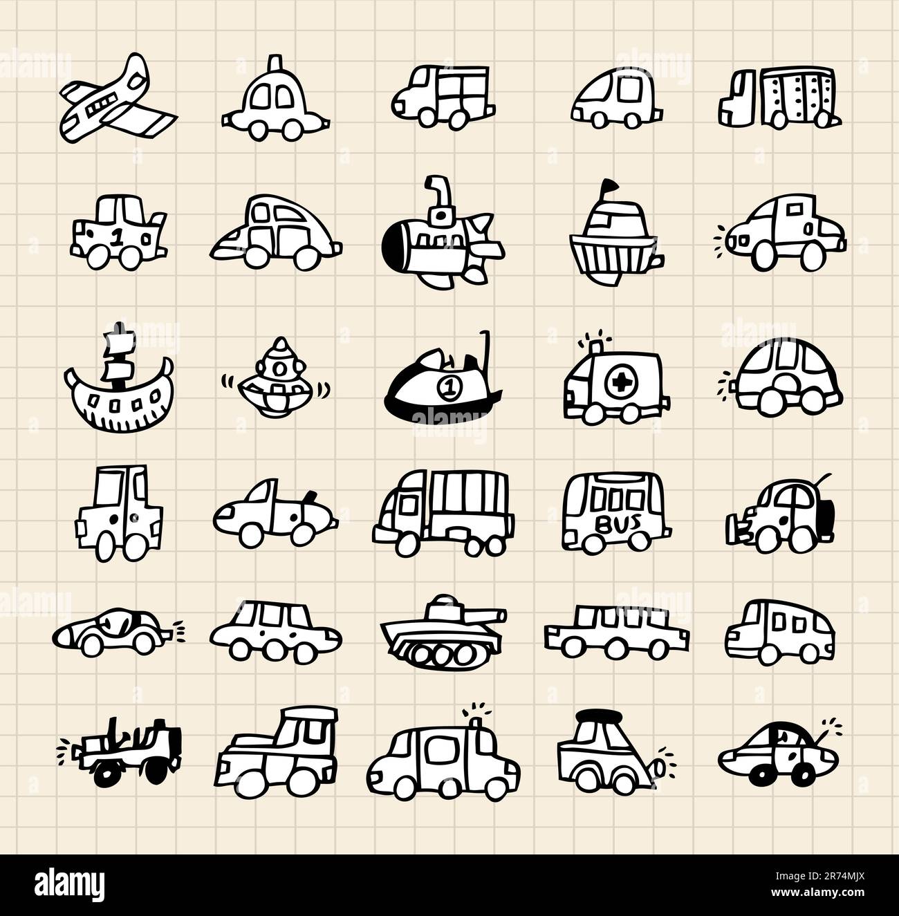 hand draw car element Stock Vector Image & Art - Alamy