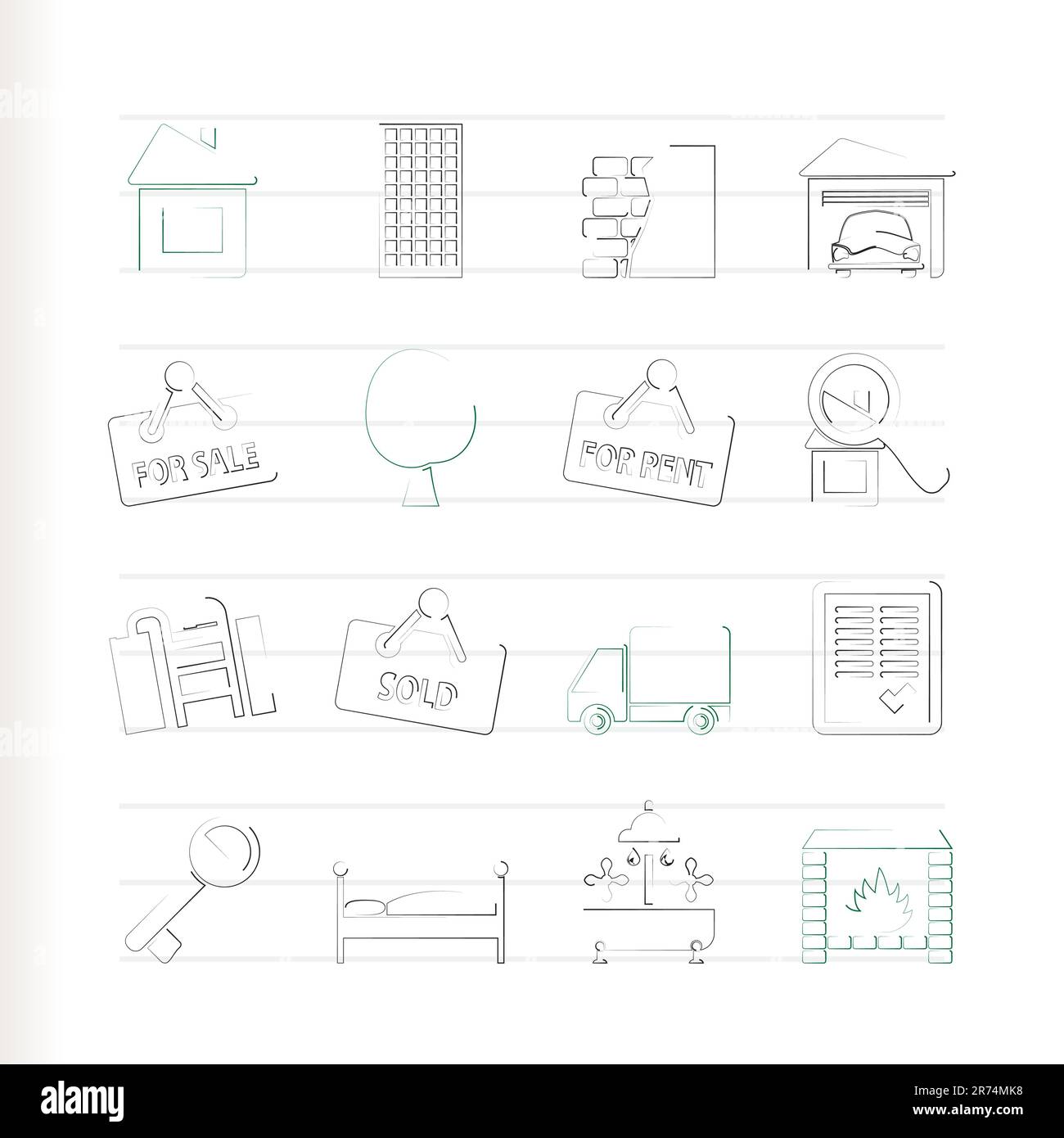Real estate icons vector hi-res stock photography and images - Alamy