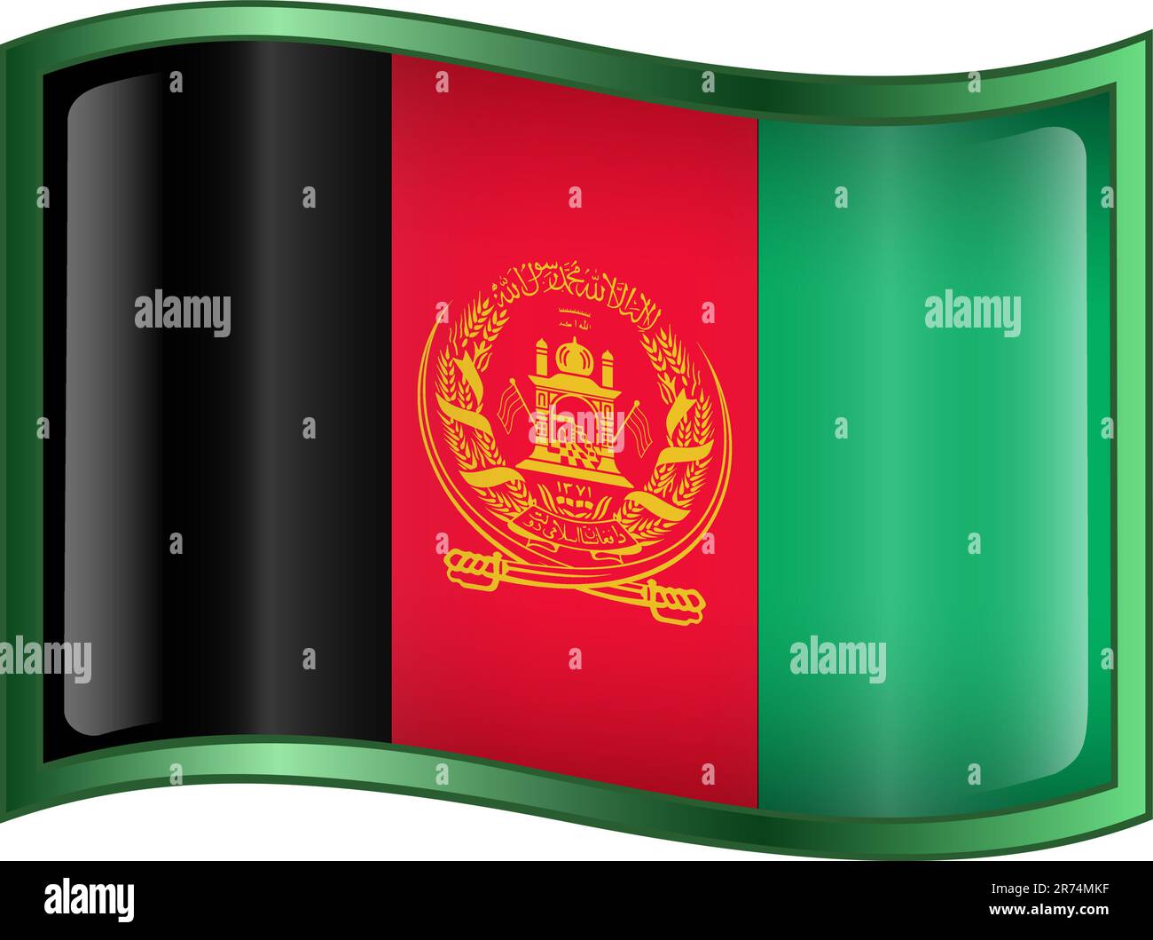 Afghanistan Flag icon, isolated on white background Stock Vector Image ...