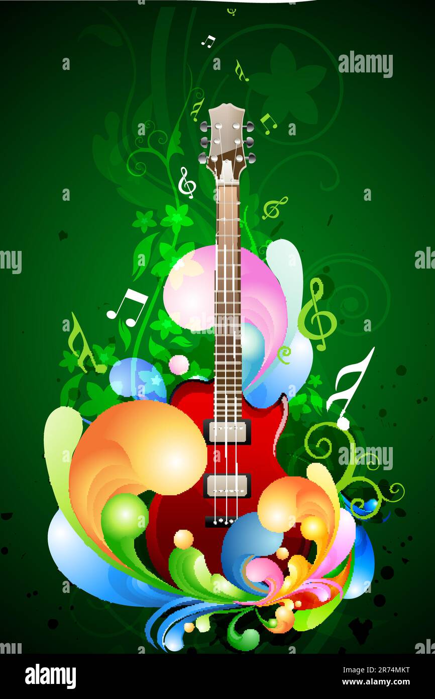 illustration of colorful music card on isolated background Stock Vector ...