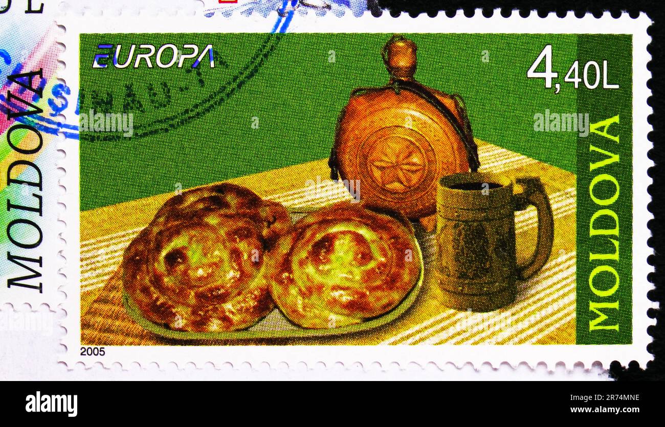 MOSCOW, RUSSIA - JUNE 3 2023: Postage stamp printed in Moldova shows ...