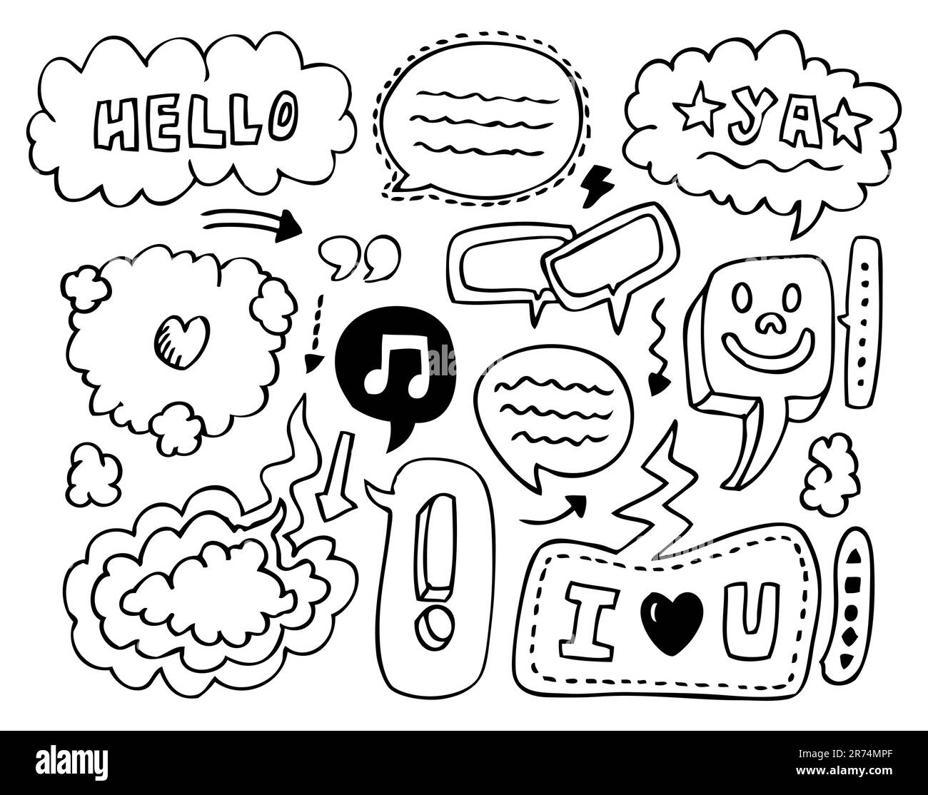 doodle speech element Stock Vector Image & Art - Alamy