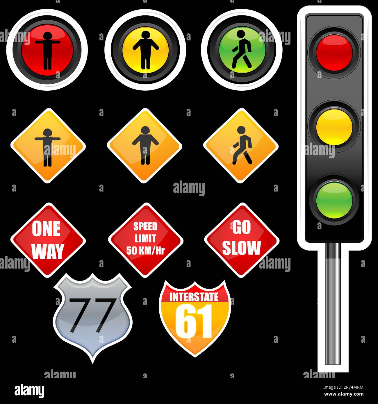illustration of traffic signs Stock Vector Image & Art - Alamy