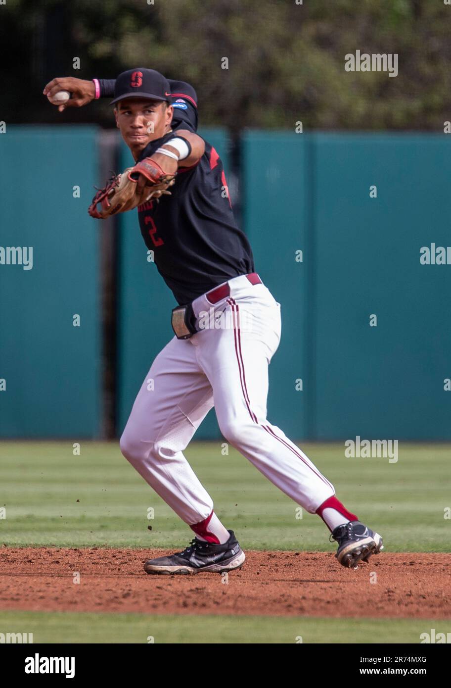 June 12 2023 Palo Alto CA U.S.A. Stanford infielder Drew Bowser (2 ...
